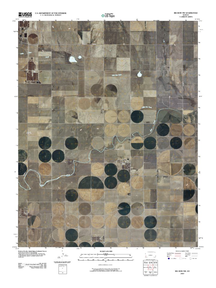 Big Bow NW, KS (2010, 24000-Scale) Map by United States Geological ...