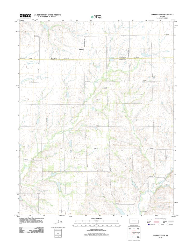 Cambridge NW, KS (2012, 24000-Scale) Map by United States Geological ...