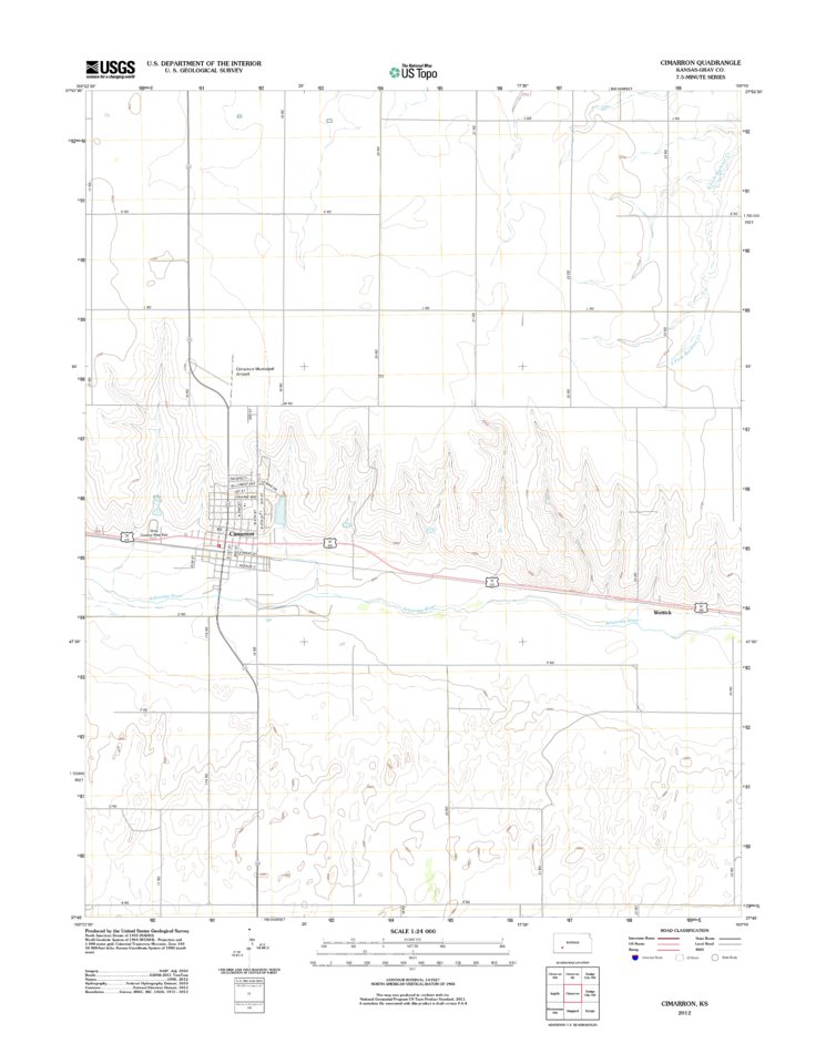 Cimarron, KS (2012, 24000-Scale) map by United States Geological Survey ...