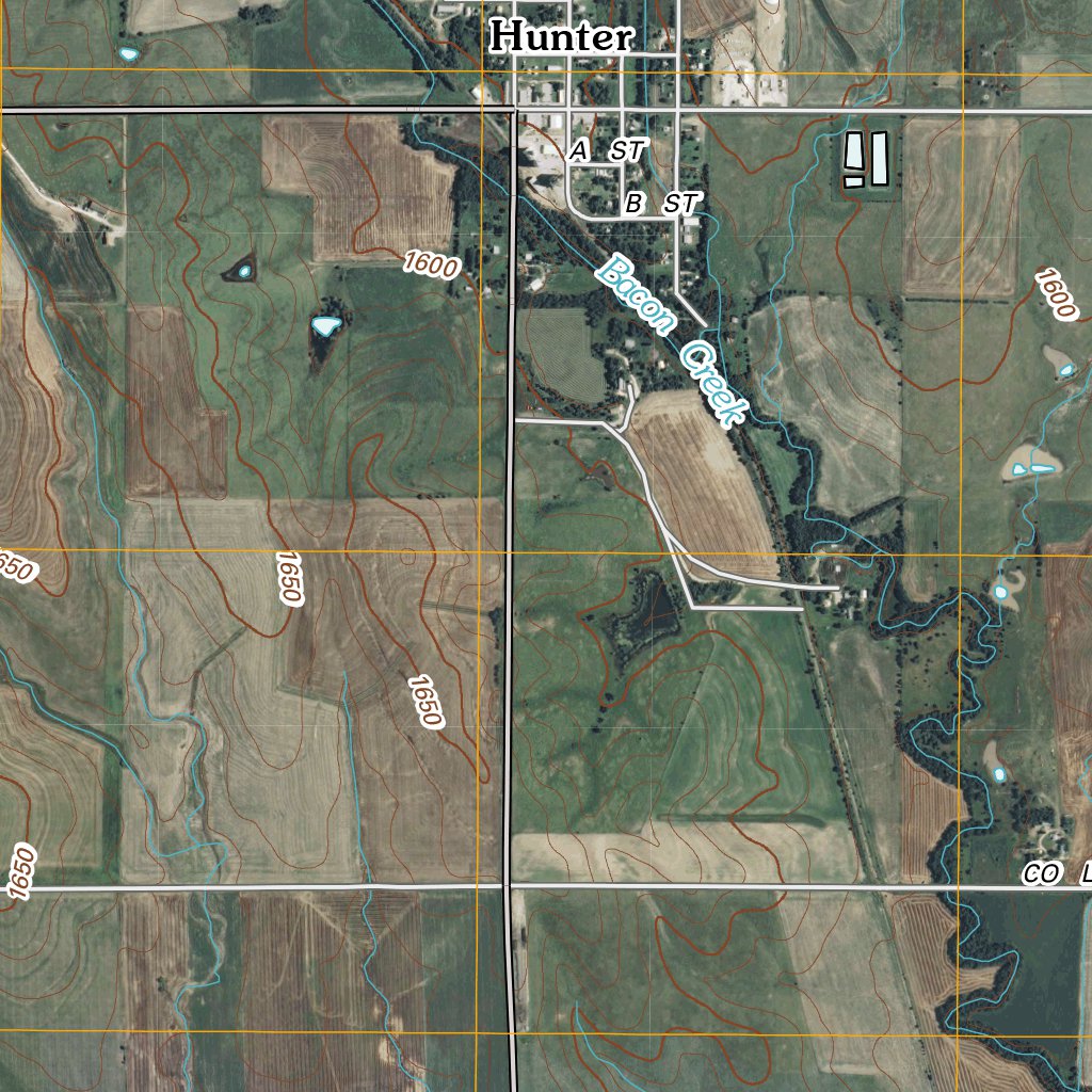 Hunter, KS (2009, 24000-Scale) Map by United States Geological Survey ...