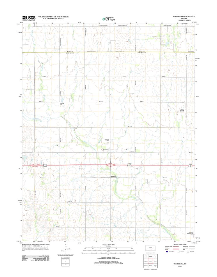 Waterloo, KS (2012, 24000-Scale) Map by United States Geological Survey ...