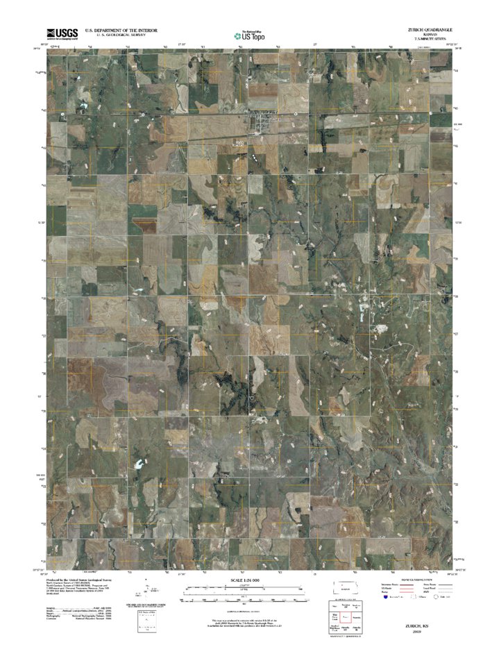 Zurich, KS (2009, 24000-Scale) Map by United States Geological Survey ...