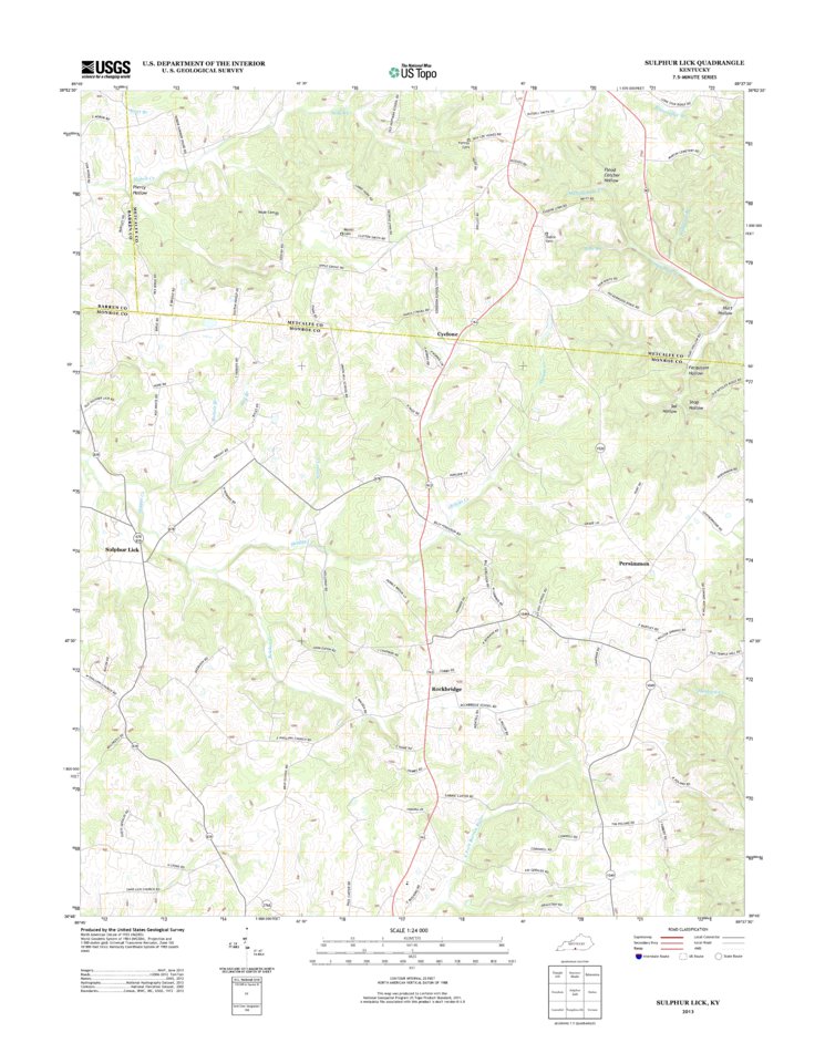 Sulphur Lick, KY (2013, 24000-Scale) Map by United States Geological ...