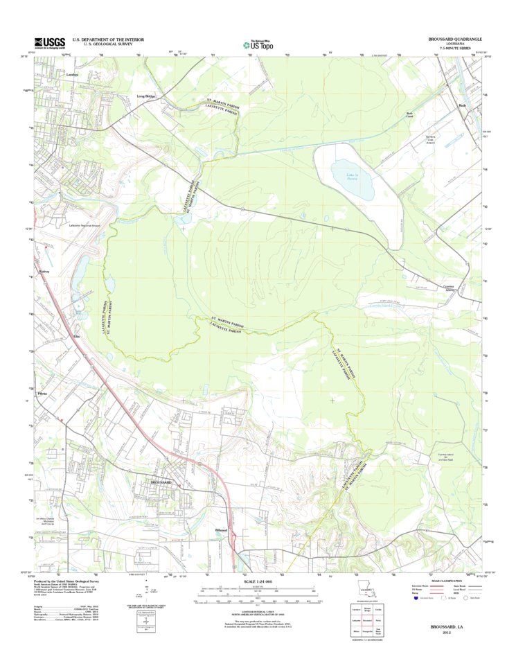 Broussard, LA (2012, 24000-Scale) Map by United States Geological ...