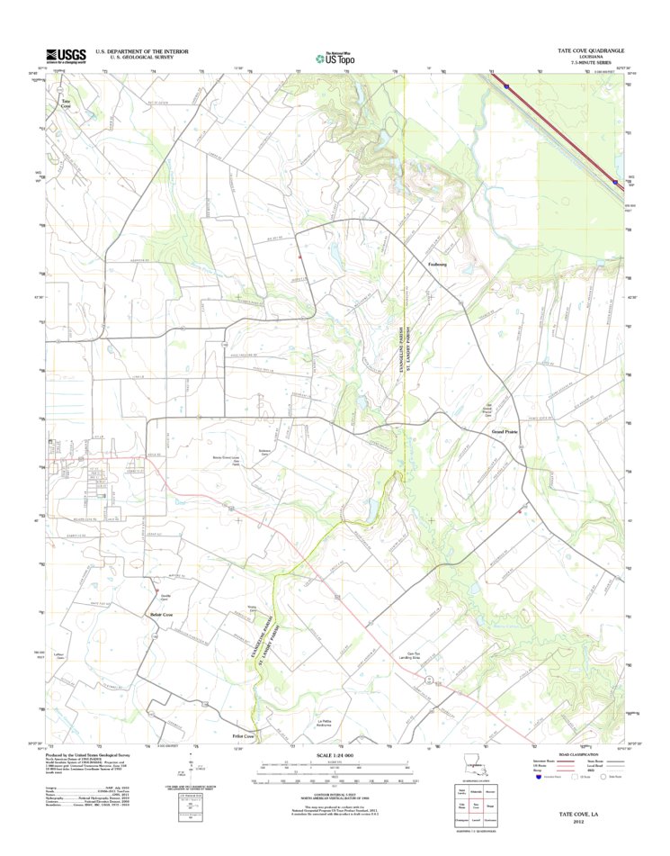 Tate Cove, LA (2012, 24000-Scale) Map by United States Geological ...