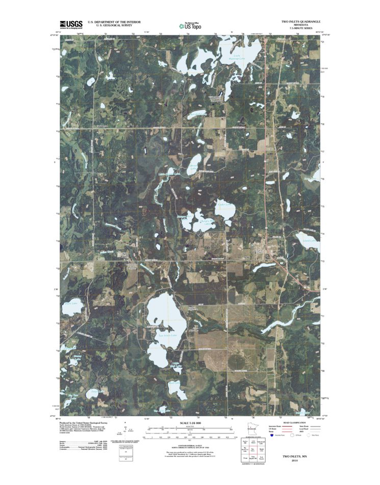 Two Inlets, MN (2010, 24000-Scale) Map by United States Geological ...