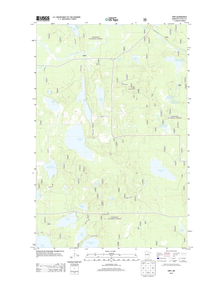 Wirt, MN (2013, 24000-Scale) Map by United States Geological Survey ...