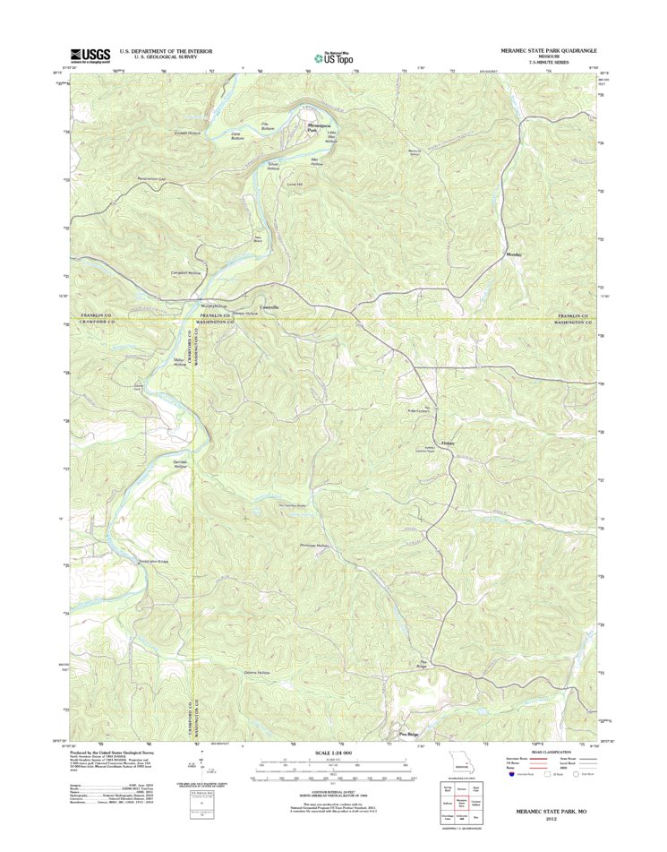 Meramec State Park, MO (2012, 24000-Scale) Map by United States ...