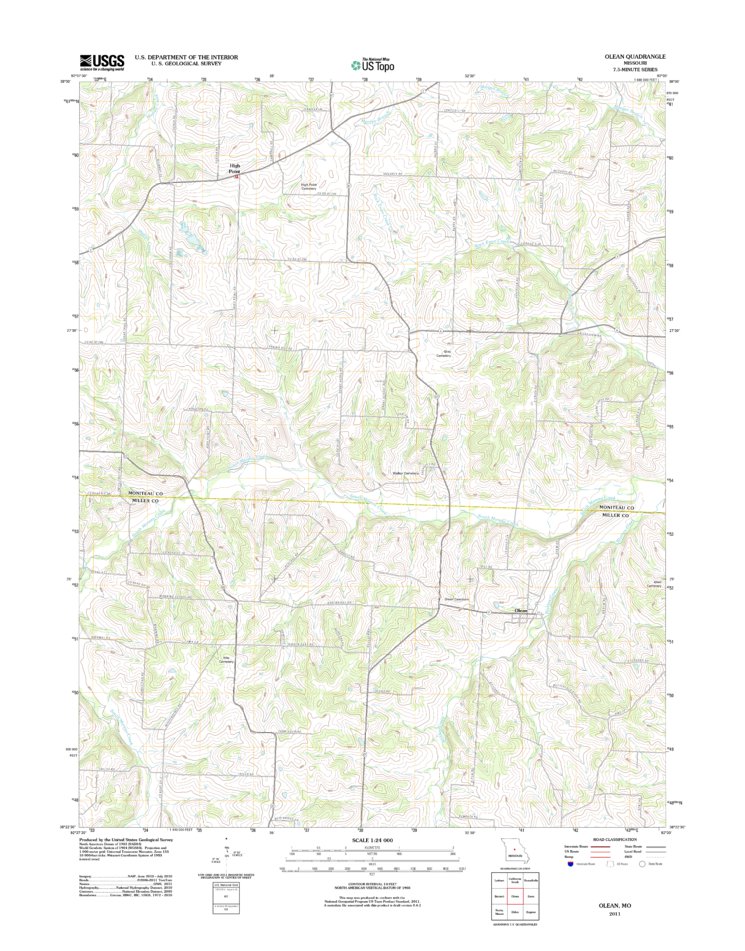 Olean, MO (2011, 24000-Scale) Map by United States Geological Survey ...