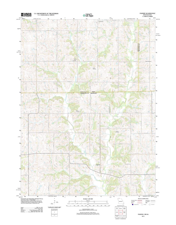 Pawnee, MO-IA (2011, 24000-Scale) Map by United States Geological ...