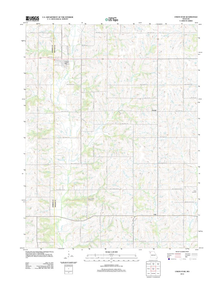 Union Star, MO (2012, 24000-Scale) Map by United States Geological ...