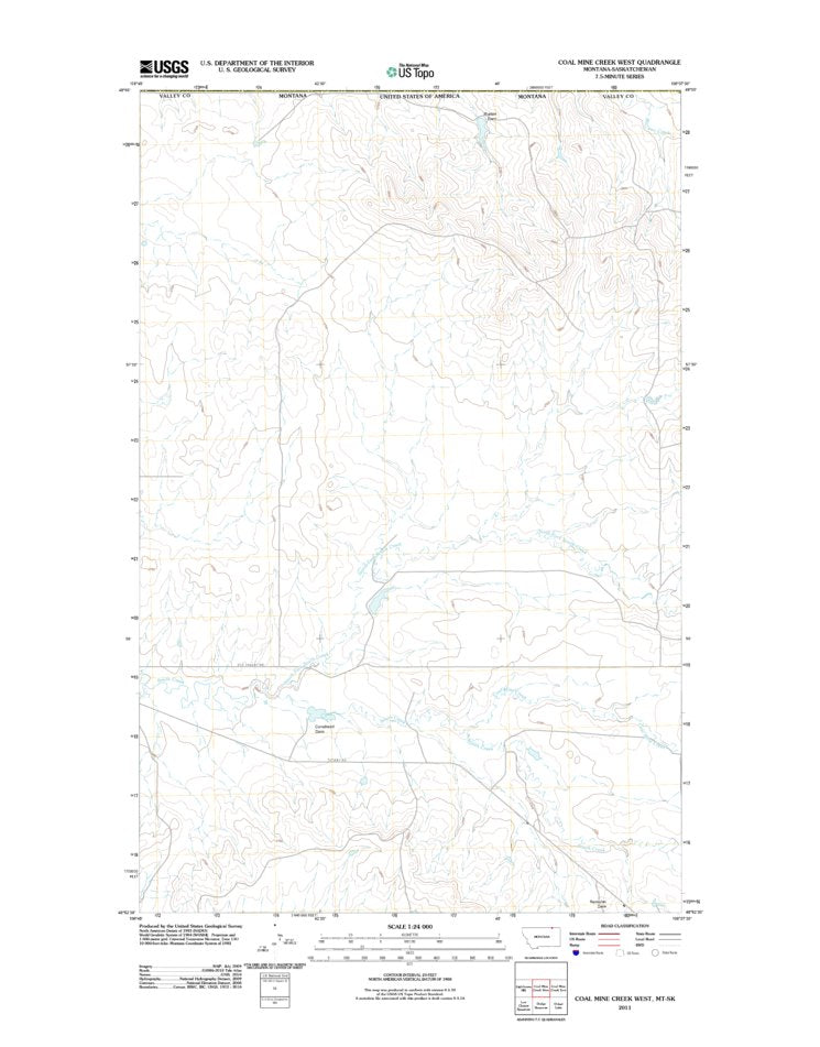 Coal Mine Creek West, MT (2011, 24000-Scale) Map by United States ...