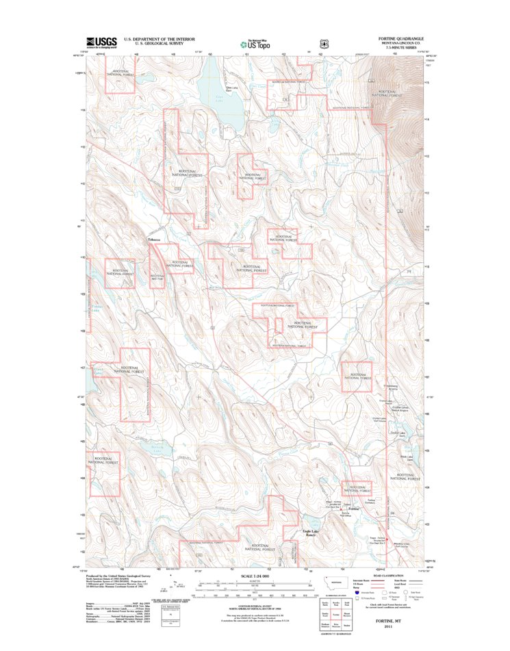 Fortine, MT (2011, 24000-Scale) Map by United States Geological Survey ...