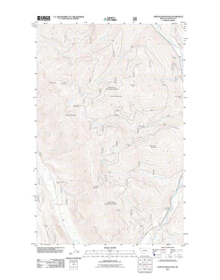 Newton Mountain, MT (2011, 24000-Scale) Map by United States Geological ...