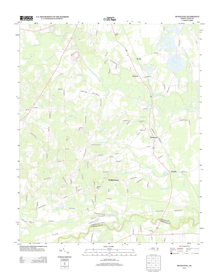 Bunnlevel, NC (2013, 24000-Scale) Map by United States Geological ...