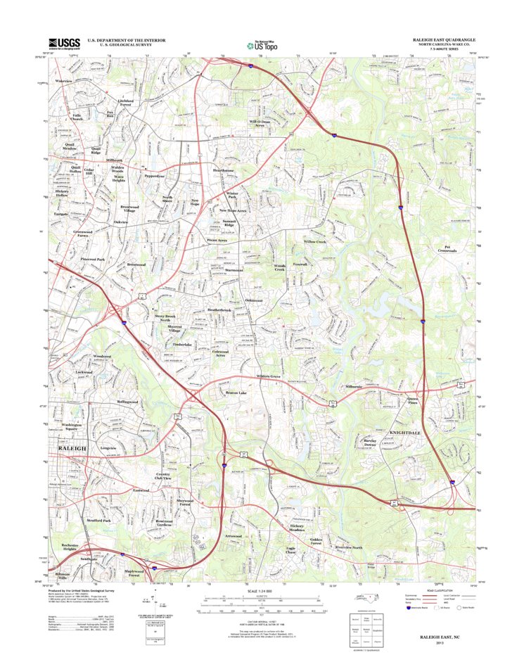 Raleigh East, NC (2013, 24000-Scale) Map by United States Geological ...