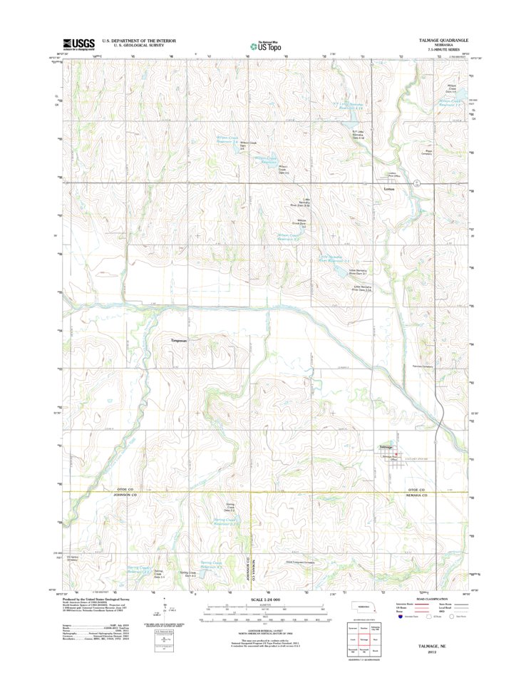 Talmage, NE (2012, 24000-Scale) Map by United States Geological Survey ...