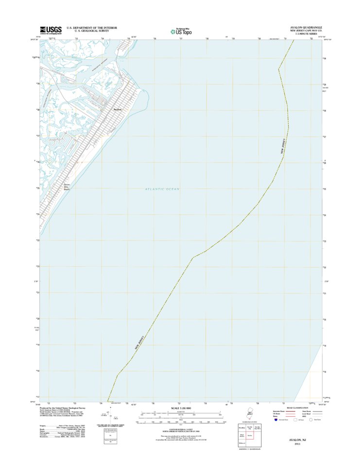 Avalon, NJ (2011, 24000-Scale) Map by United States Geological Survey ...