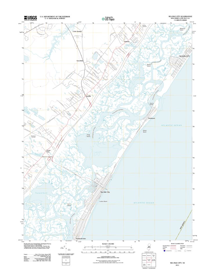Sea Isle City, NJ (2011, 24000-Scale) Map by United States Geological ...