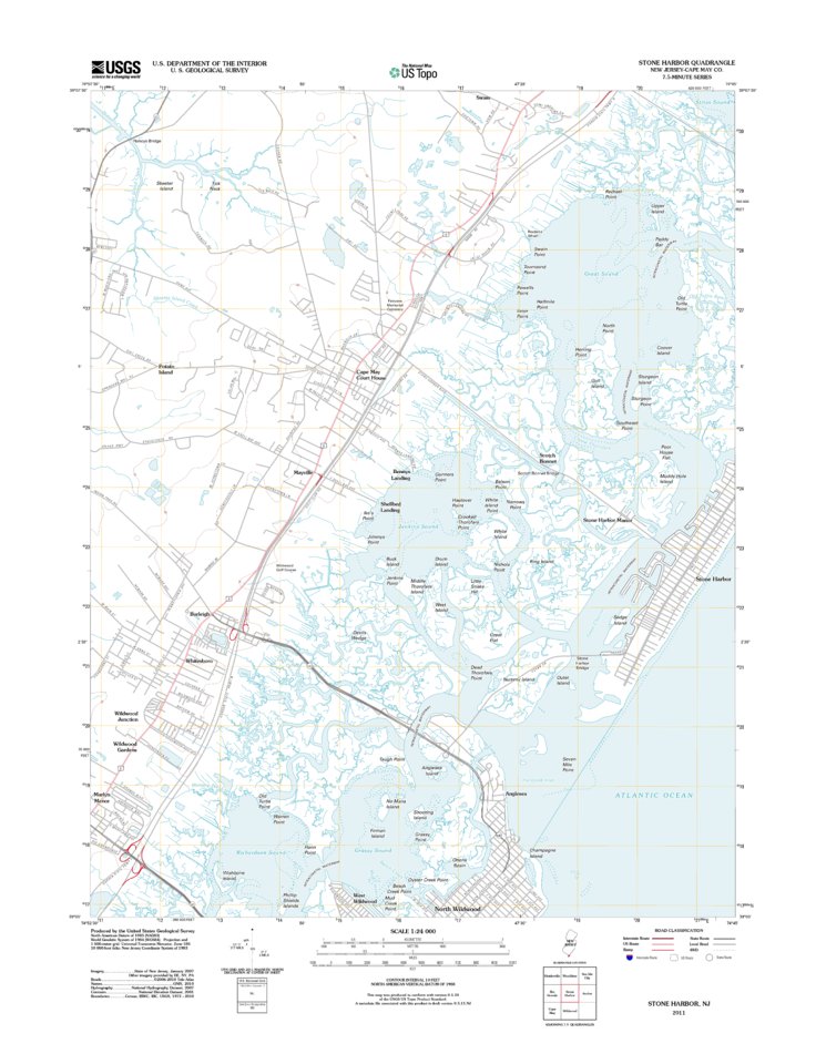 Stone Harbor, NJ (2011, 24000-Scale) Map by United States Geological ...
