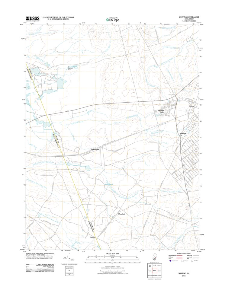 Whiting, NJ (2011, 24000-Scale) Map by United States Geological Survey ...