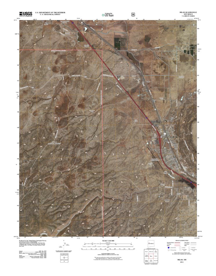 Milan, NM (2011, 24000-Scale) Map by United States Geological Survey ...