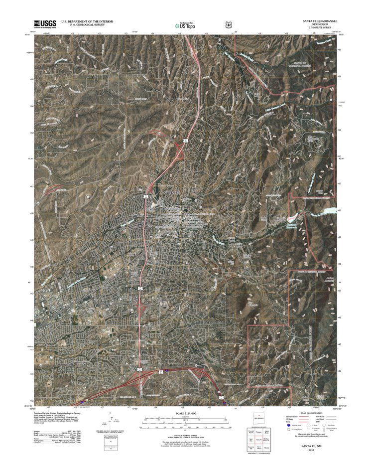Santa FE, NM (2011, 24000-Scale) Map by United States Geological Survey ...