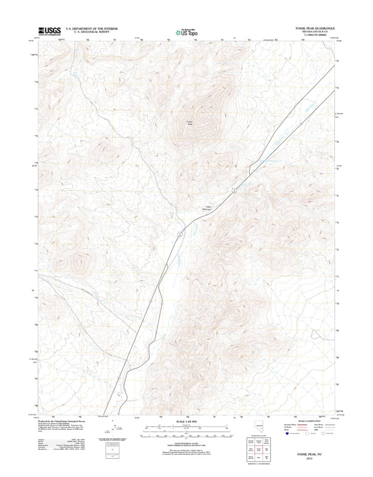 Fossil Peak, NV (2012, 24000-Scale) Map by United States Geological ...