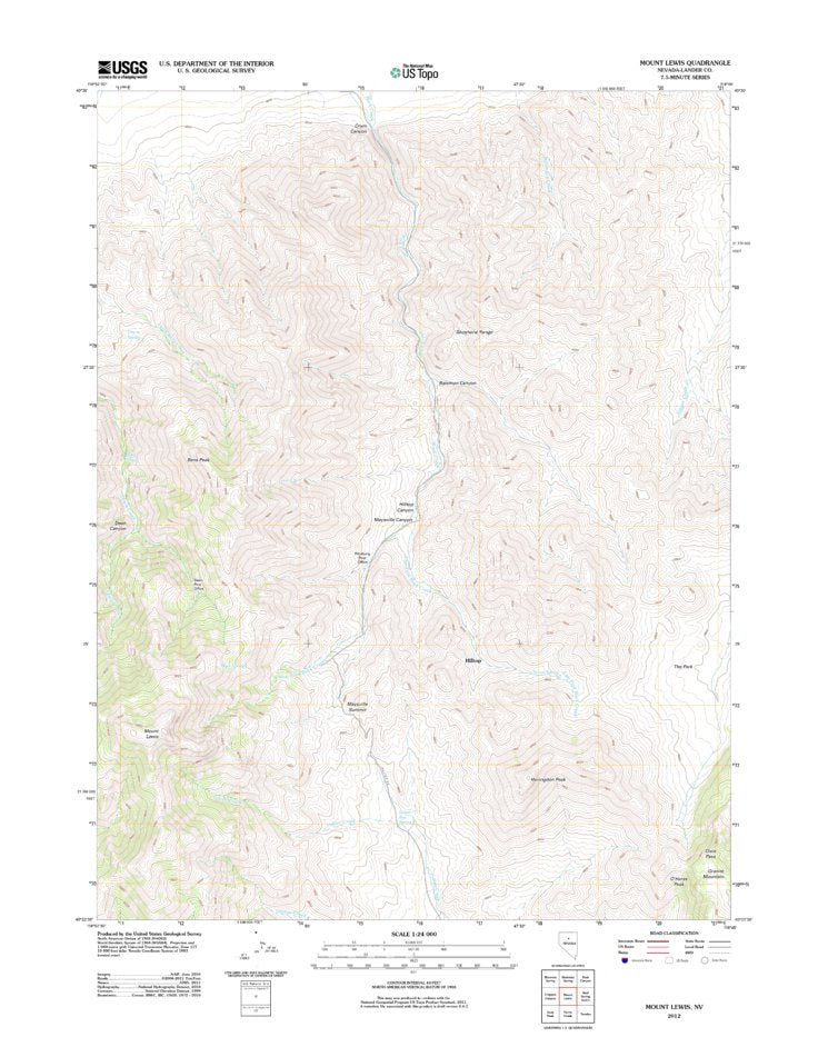 Mount Lewis, NV (2012, 24000-Scale) Map by United States Geological ...
