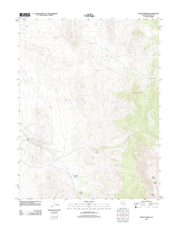 Mount Siegel, NV (2012, 24000-Scale) Map by United States Geological ...