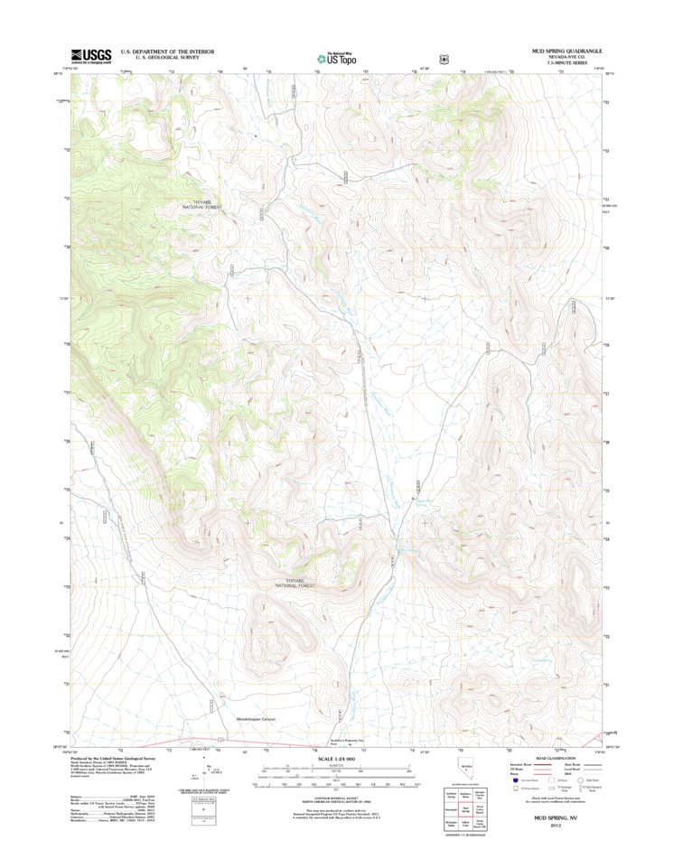Mud Spring, NV (2012, 24000-Scale) Map by United States Geological ...