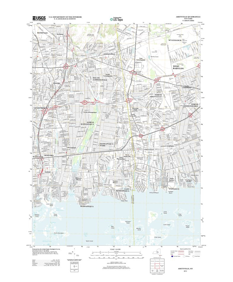 Amityville, NY (2013, 24000-Scale) Map by United States Geological ...