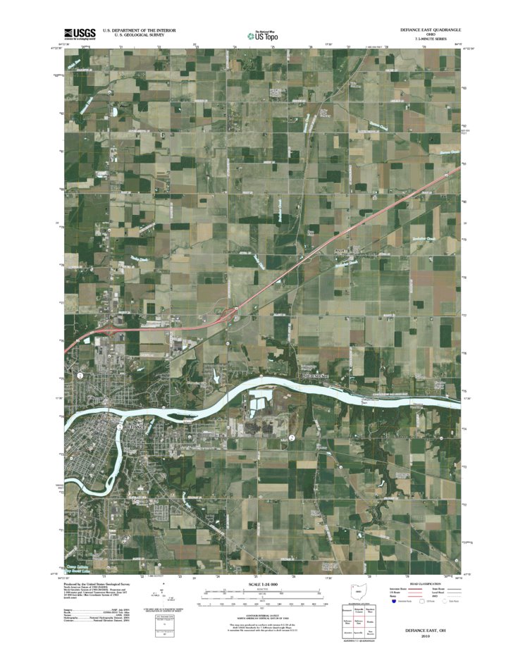 Defiance East, OH (2010, 24000-Scale) Map by United States Geological ...