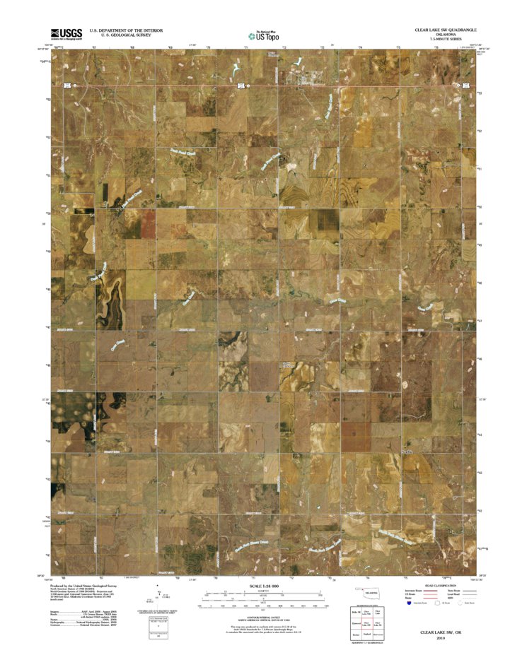 Clear Lake SW, OK (2010, 24000-Scale) Map by United States Geological ...