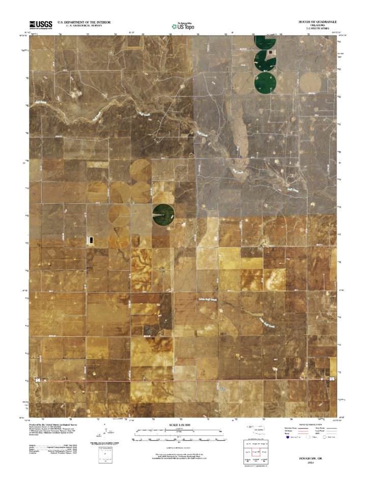 Hough SW, OK (2010, 24000-Scale) Map by United States Geological Survey ...