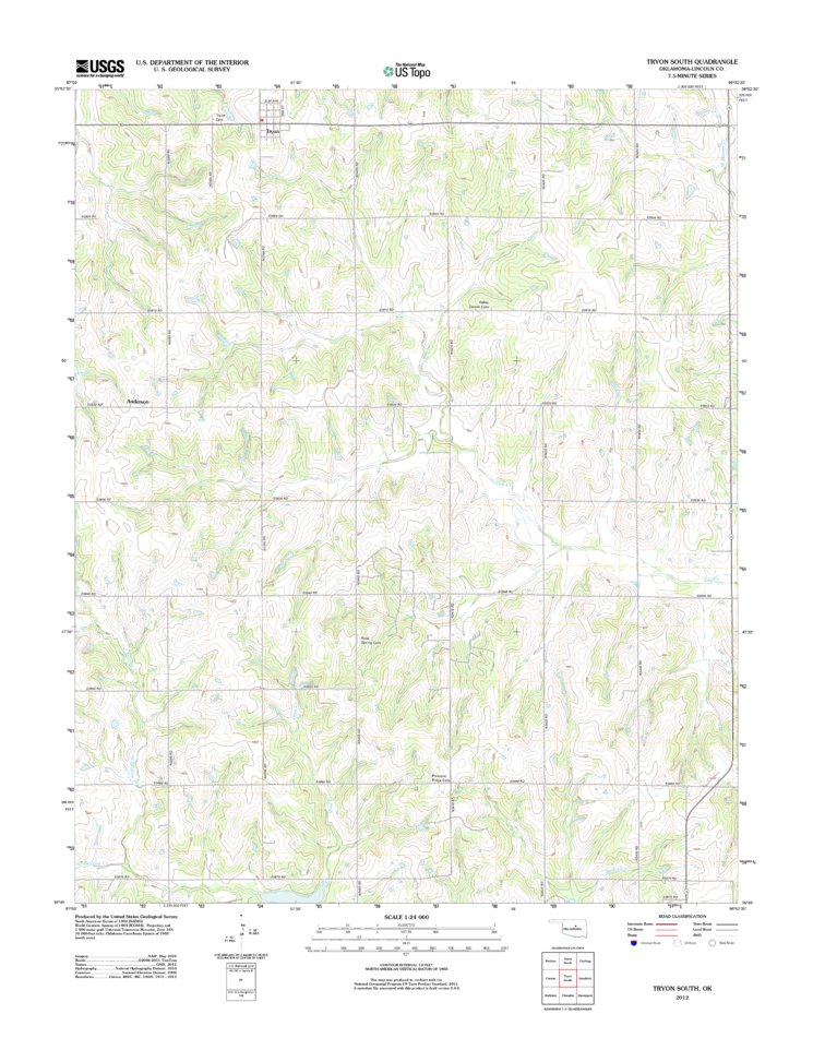 Tryon South, OK (2012, 24000-Scale) Map by United States Geological ...