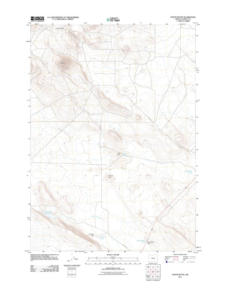 Paiute Butte, OR (2011, 24000-Scale) Map by United States Geological ...