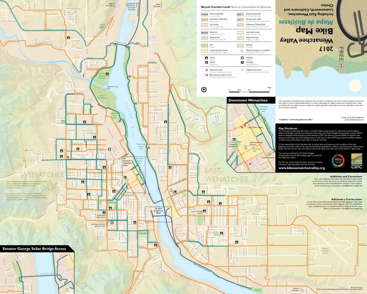 Wenatchee Valley Bike Map by Chelan-Douglas Transportation Council ...