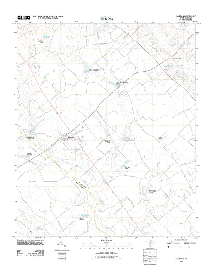 Cameron, SC (2011, 24000-Scale) Map by United States Geological Survey ...