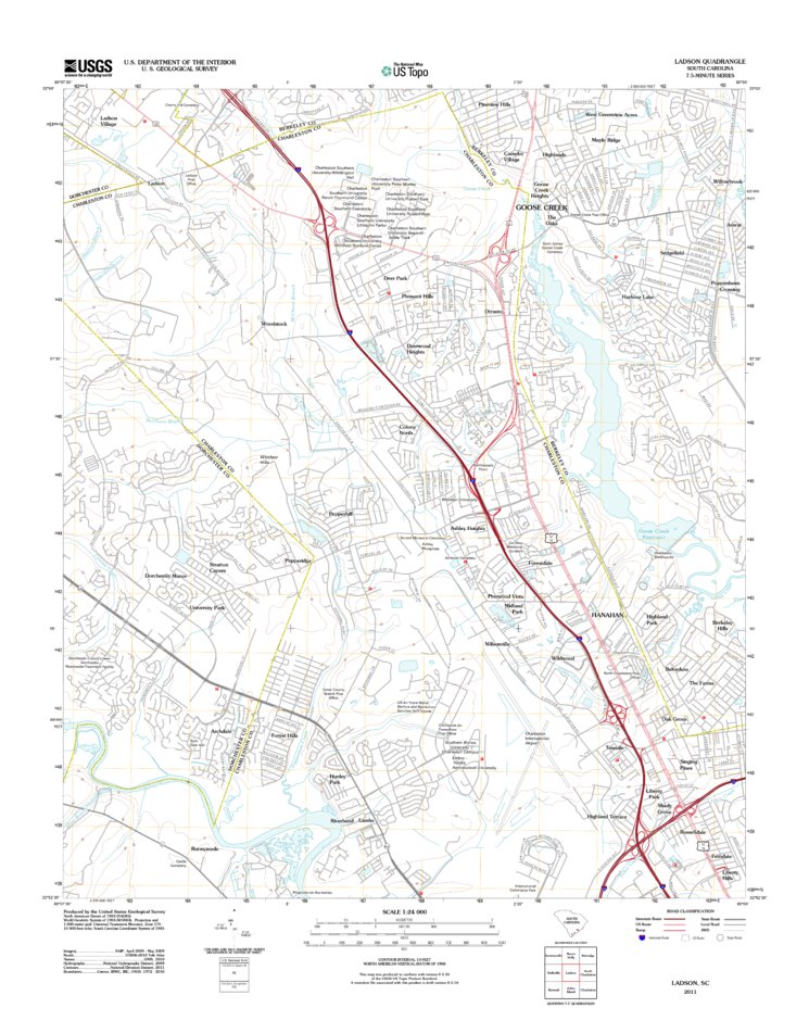 Ladson, SC (2011, 24000-Scale) Map by United States Geological Survey ...