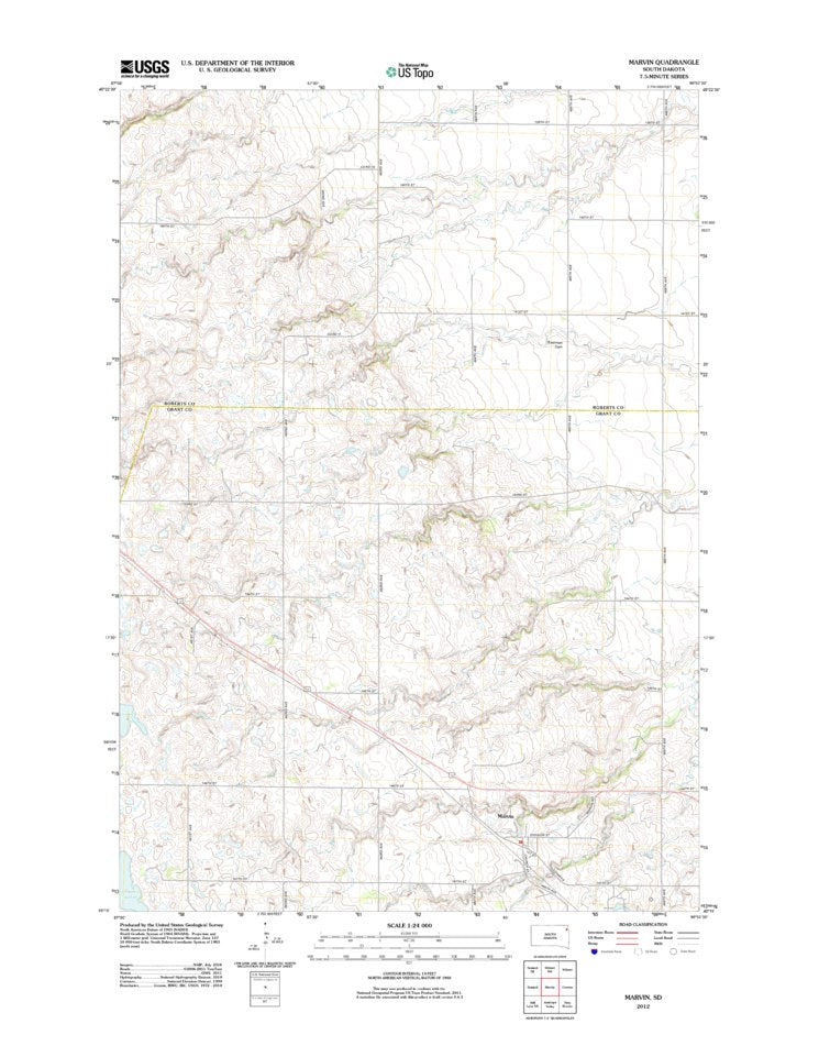 Marvin, SD (2012, 24000-Scale) Map by United States Geological Survey ...