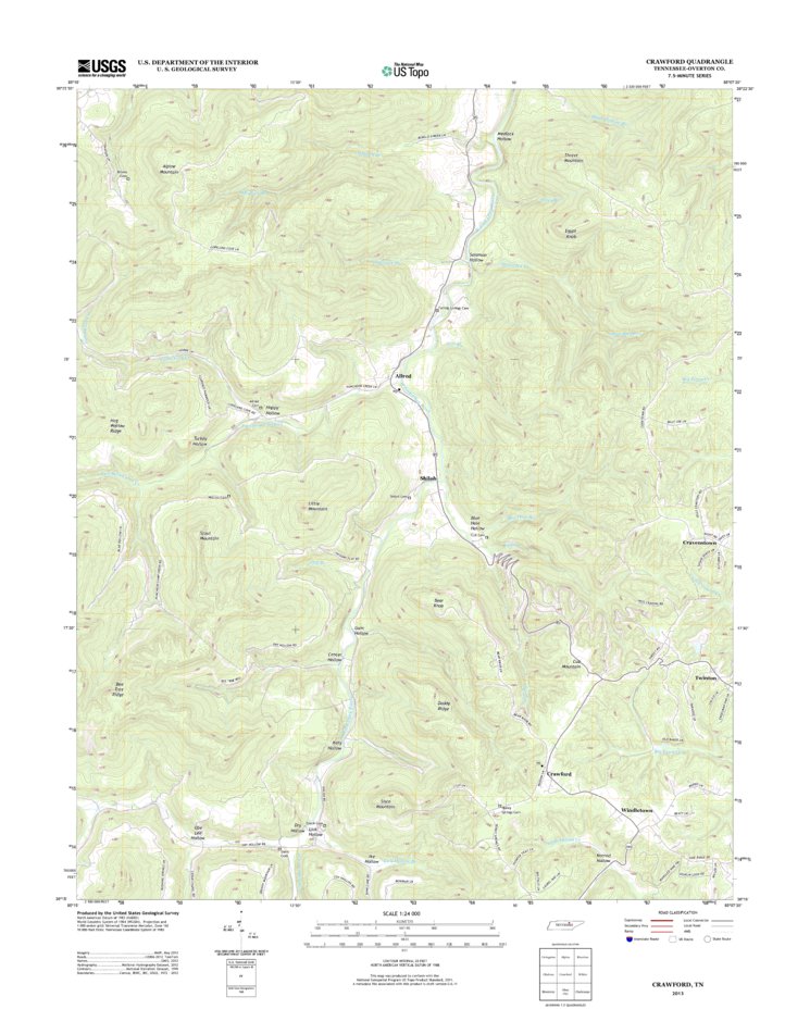 Crawford, TN (2013, 24000-Scale) Map by United States Geological Survey ...