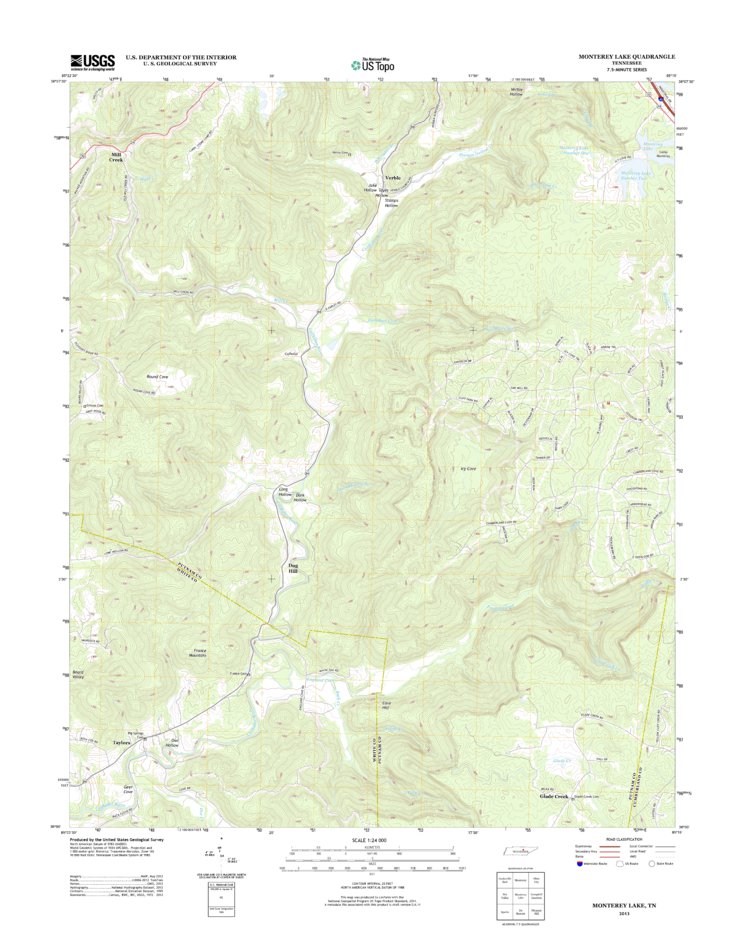 Monterey Lake, TN (2013, 24000-Scale) Map by United States Geological ...