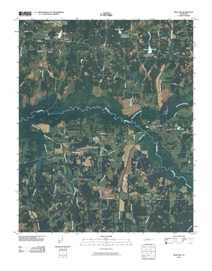 Moscow, TN (2010, 24000-Scale) Map by United States Geological Survey ...
