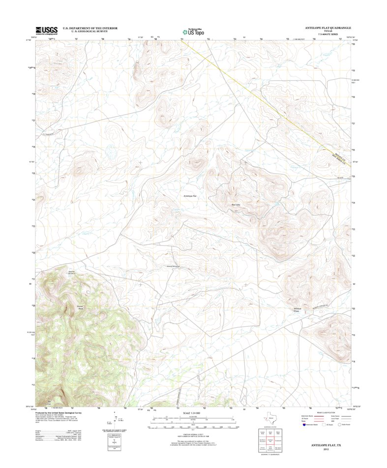 Antelope Flat, TX (2012, 24000-Scale) Map by United States Geological ...