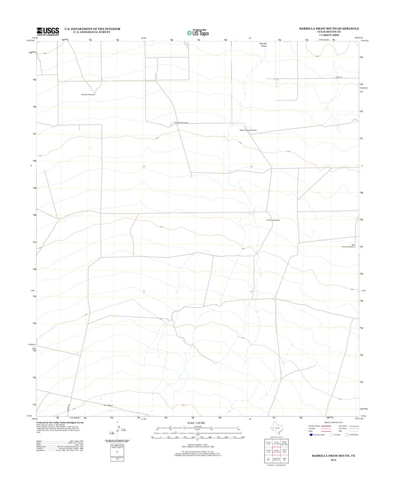Barrilla Draw South, TX (2012, 24000-Scale) Map by United States ...