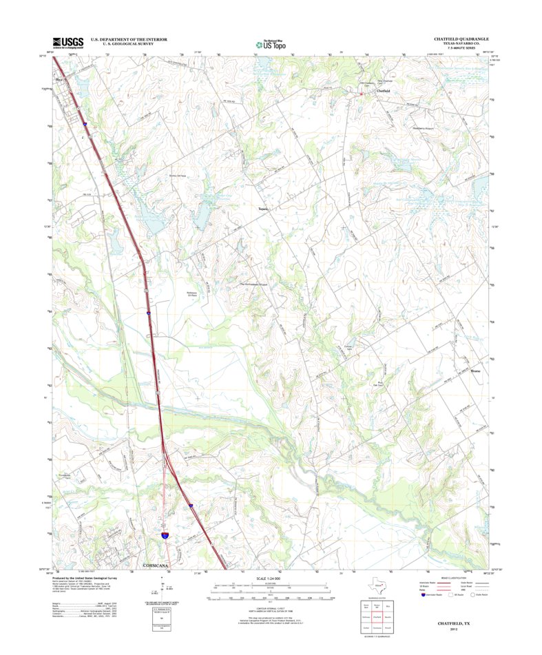 Chatfield, TX (2012, 24000-Scale) Map by United States Geological ...