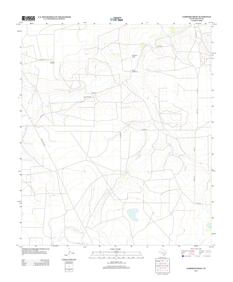 Garrison Draw, TX (2012, 24000-Scale) Map by United States Geological ...