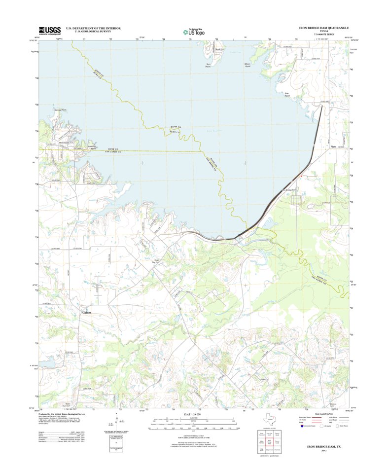 Iron Bridge Dam, TX (2012, 24000-Scale) Map by United States Geological ...
