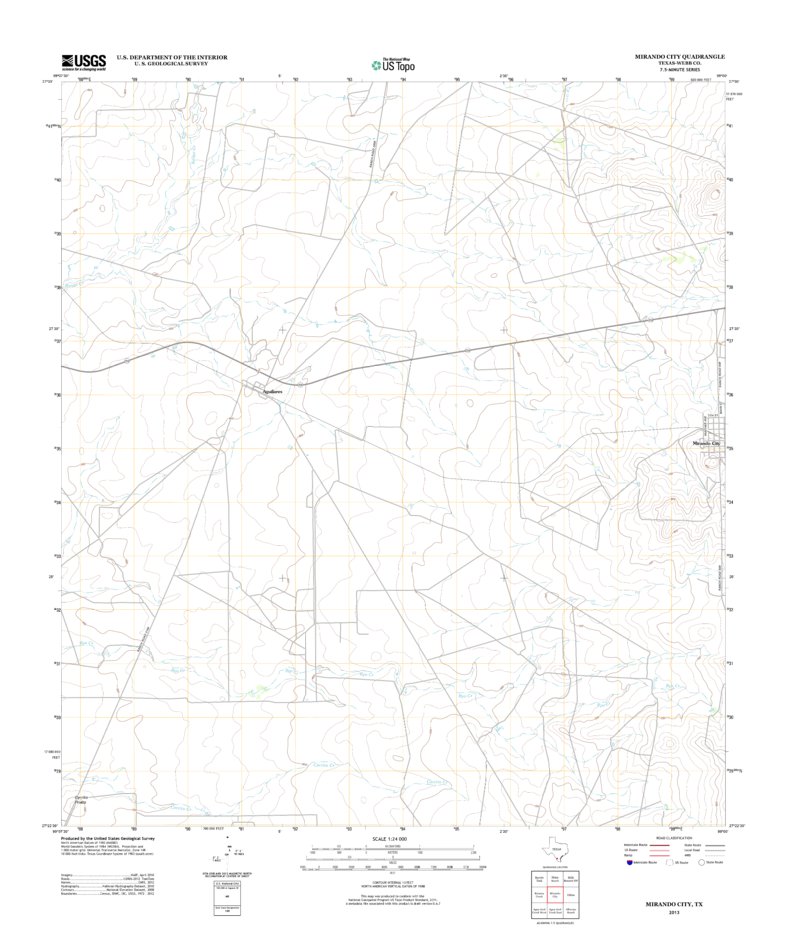 Mirando City, TX (2013, 24000-Scale) Map by United States Geological ...